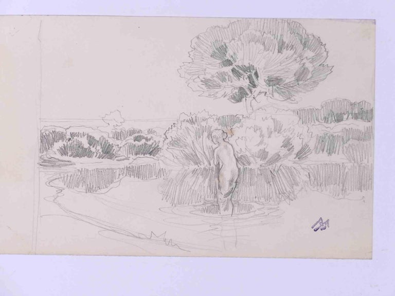 Marie Auguste Émilie René Ménard - La Baigneuse - Drawing by Marie ...