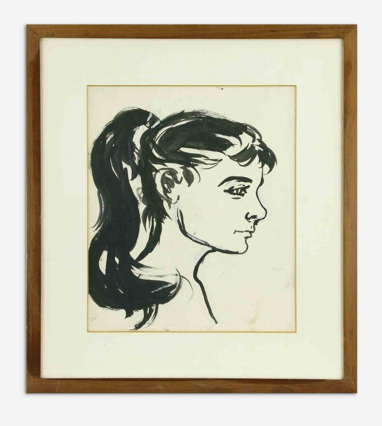 Marcello Muccini - Portrait - Drawing by Marcello Muccini - 1970s For ...