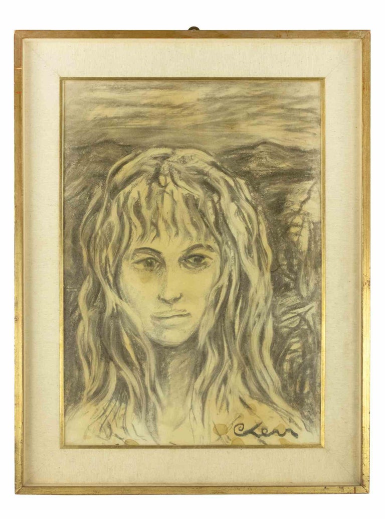 Carlo Levi - Portrait of Girl - Drawing by Carlo Levi - Mid-20th ...