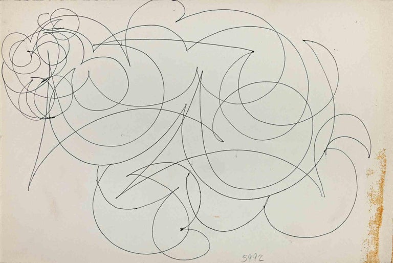 Michel Cadoret - Abstract Composition - China ink Drawing by Michel ...