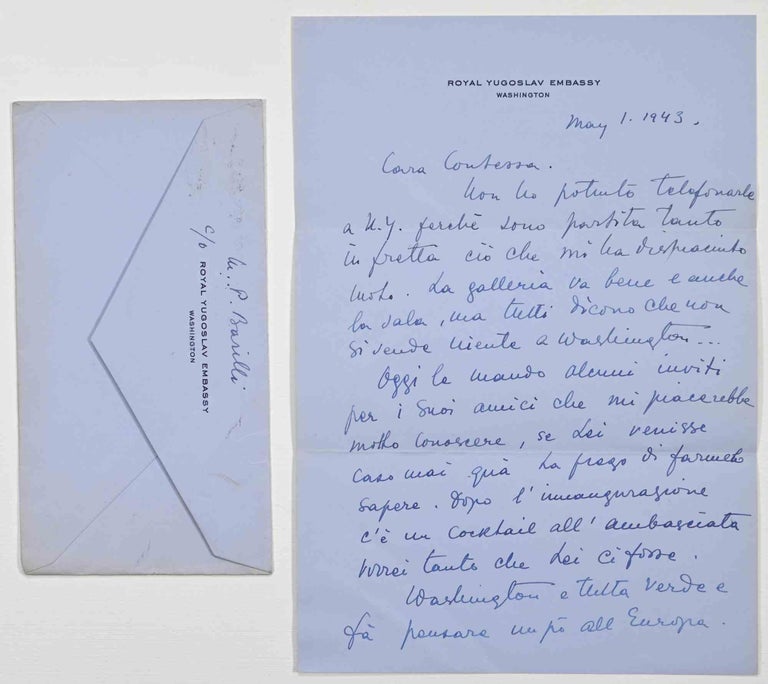 Milena Pavlovic-Barilli - Authograph Letter by M. Pavlovic-Barilli to ...