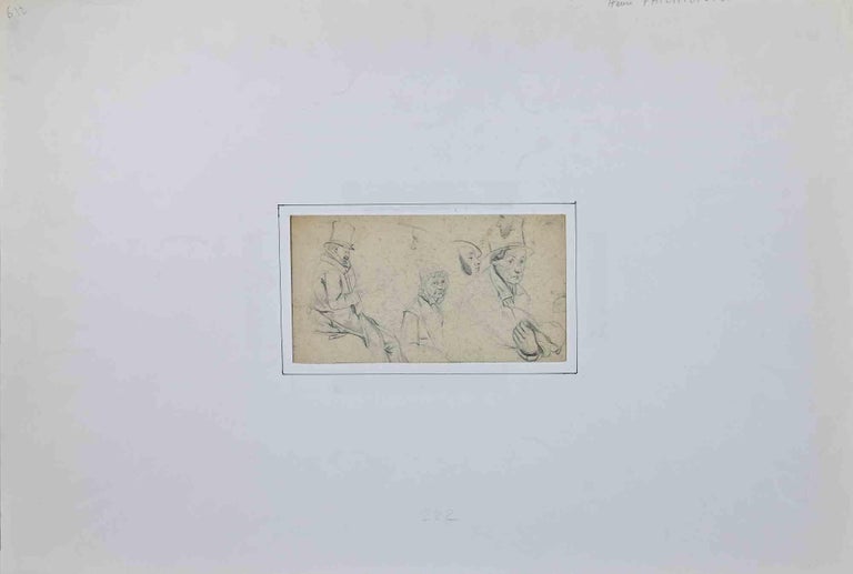 Henri Félix Emmanuel Philippoteaux - Figures of Men - Drawing by Henri ...