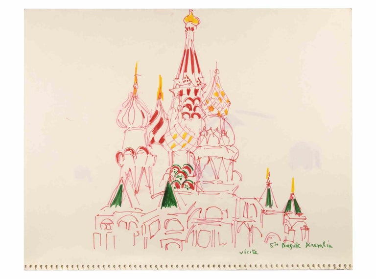 Reynold Arnould - Kremlin - Drawing By Reynold Arnould - 1970 For Sale ...