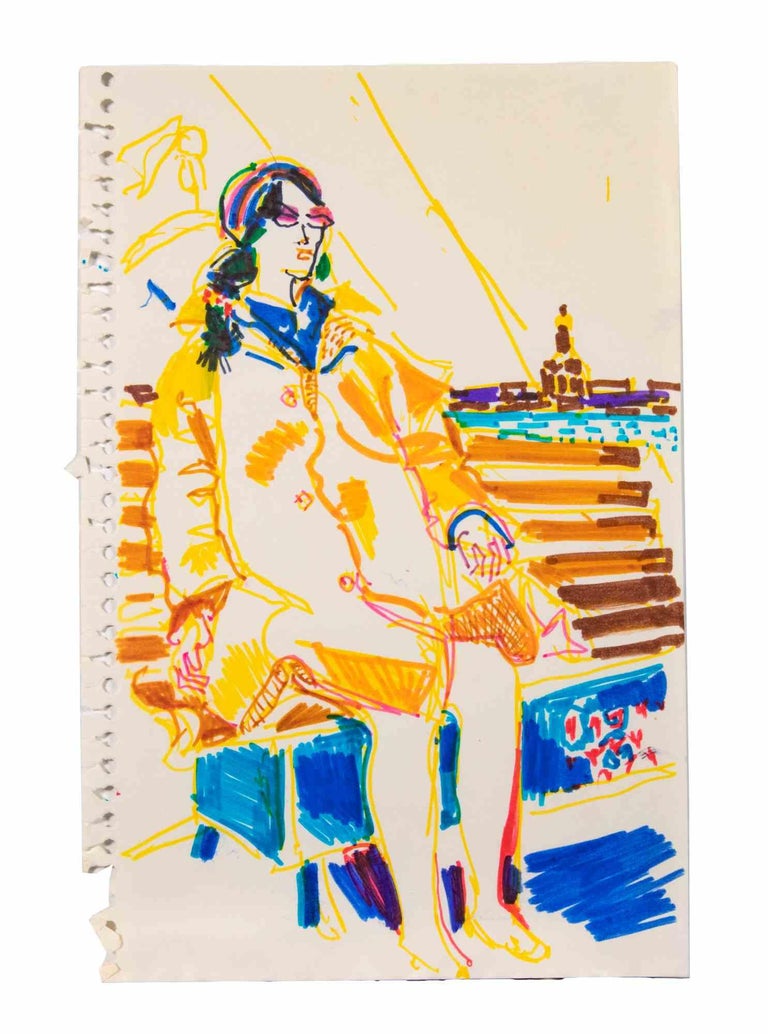 Reynold Arnould - Girl - Drawing By Reynold Arnould - 1970 For Sale at ...