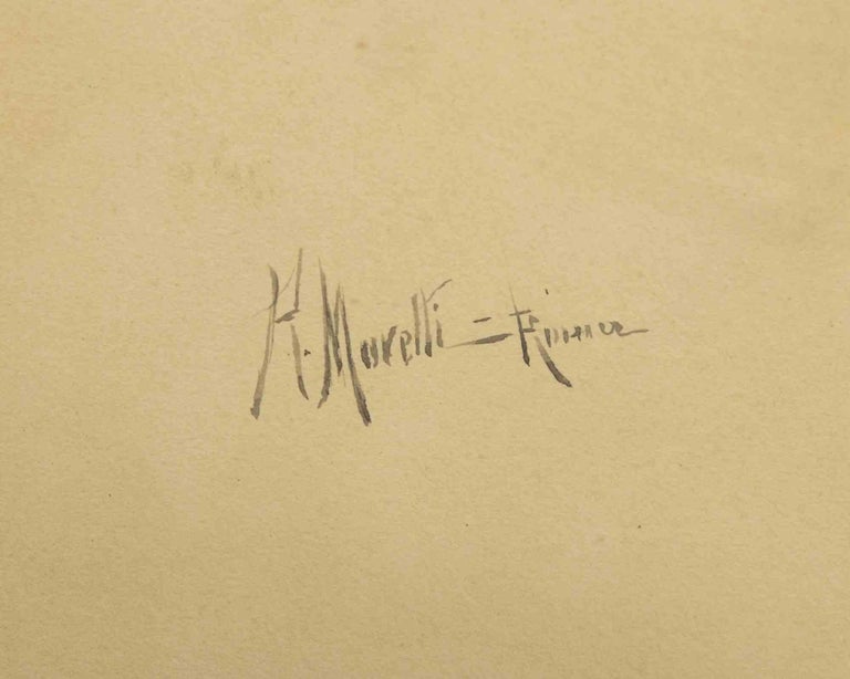 Riccardo Moretti - Portrait of woman - Watercolor by R. Moretti - Early ...