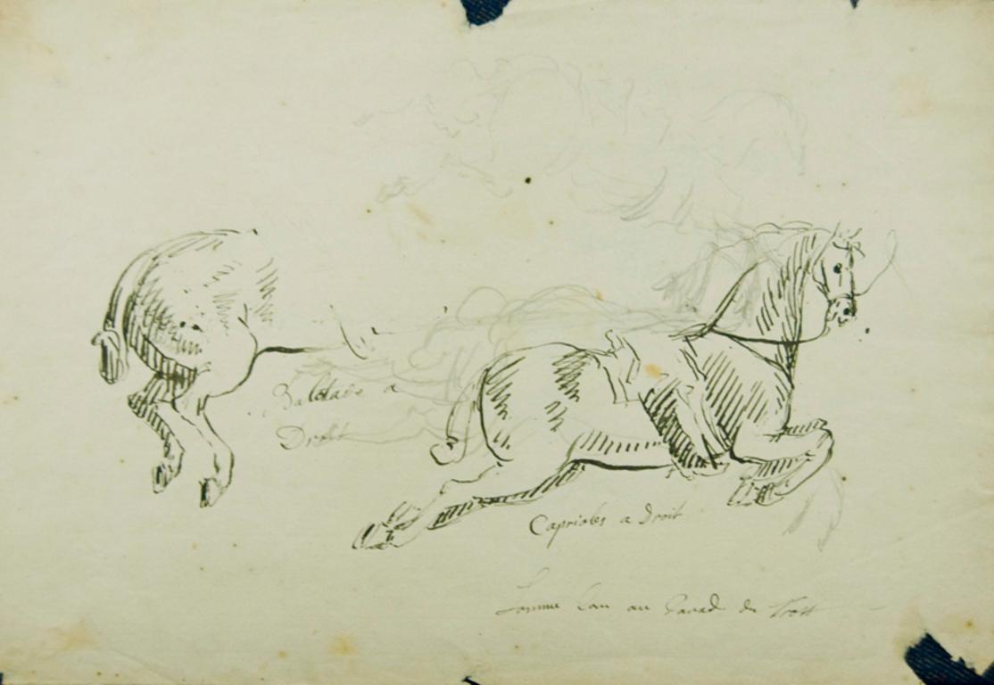 Nicolas Huet II - 19th C Frenc Old Master Drawing Watercolor Nicolas ...