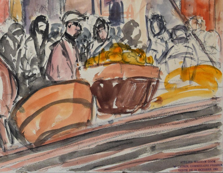 William Edwards Cook - The Market - Original Watercolor by William ...