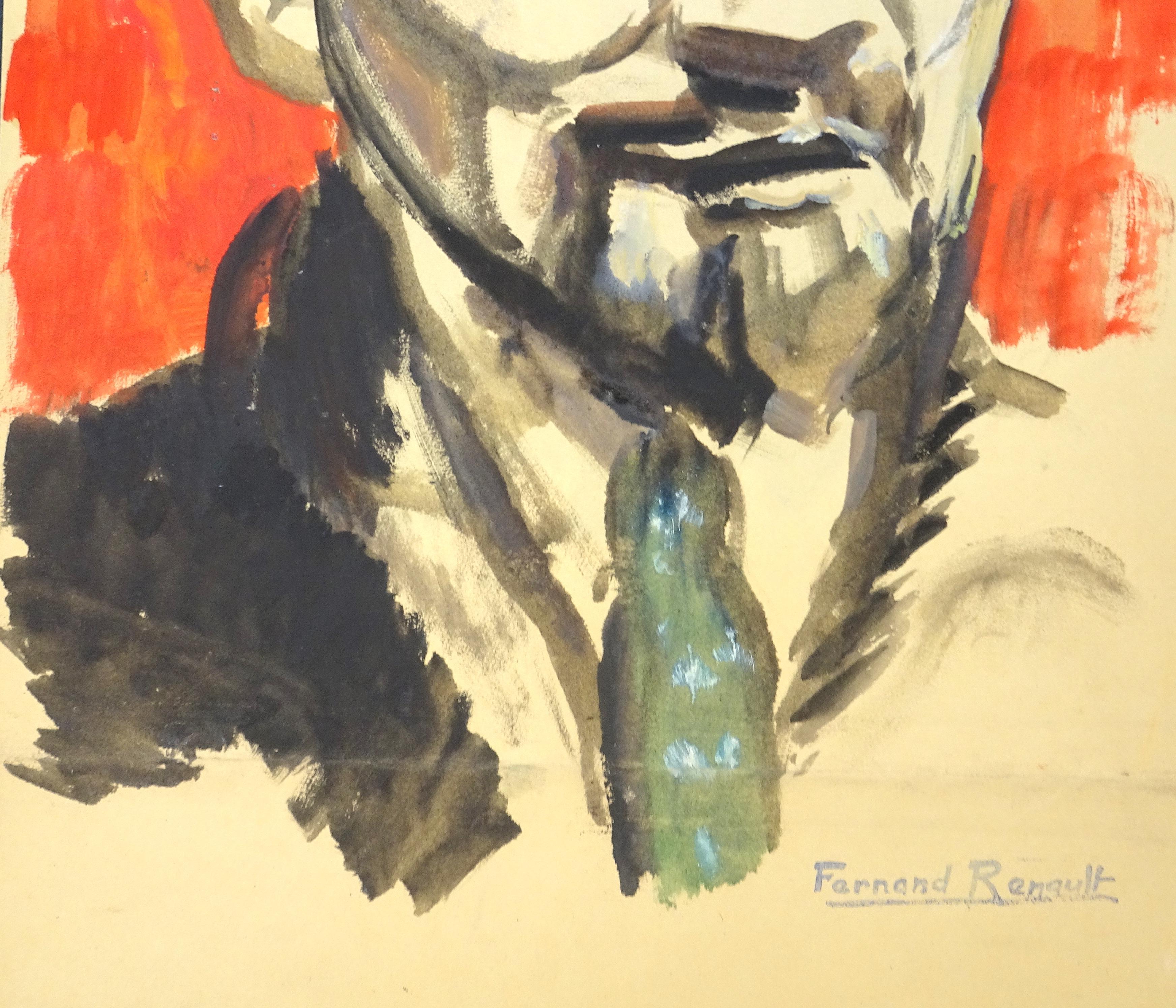 Albert Fernand-Renault - Portrait of Lenin - Original Tempera on Paper ...