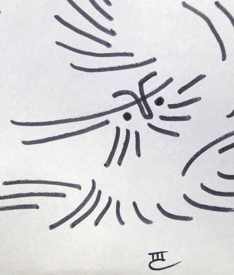 Michel Cadoret - Abstract Composition - Original Penmarker on Paper by ...