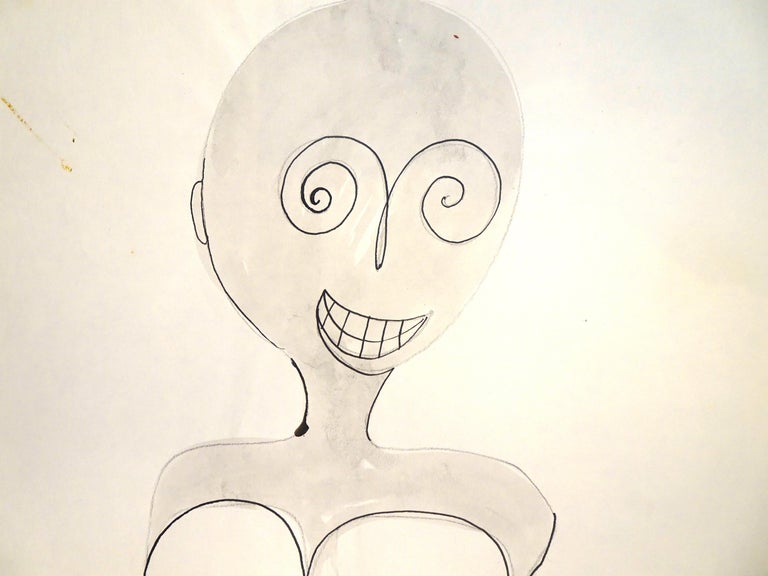 Michel Cadoret - Woman Figure - Original China Ink on Paper by Michel ...