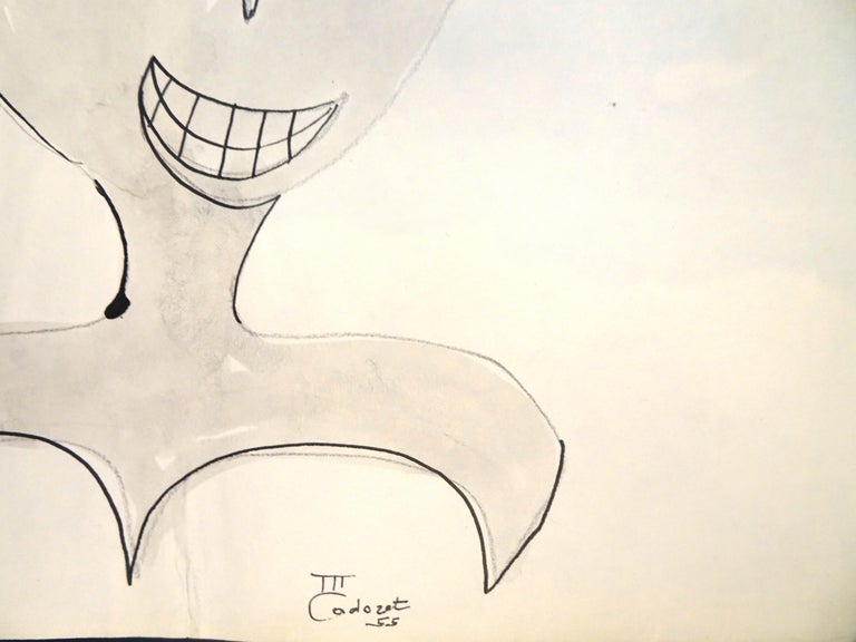 Michel Cadoret - Woman Figure - Original China Ink on Paper by Michel ...