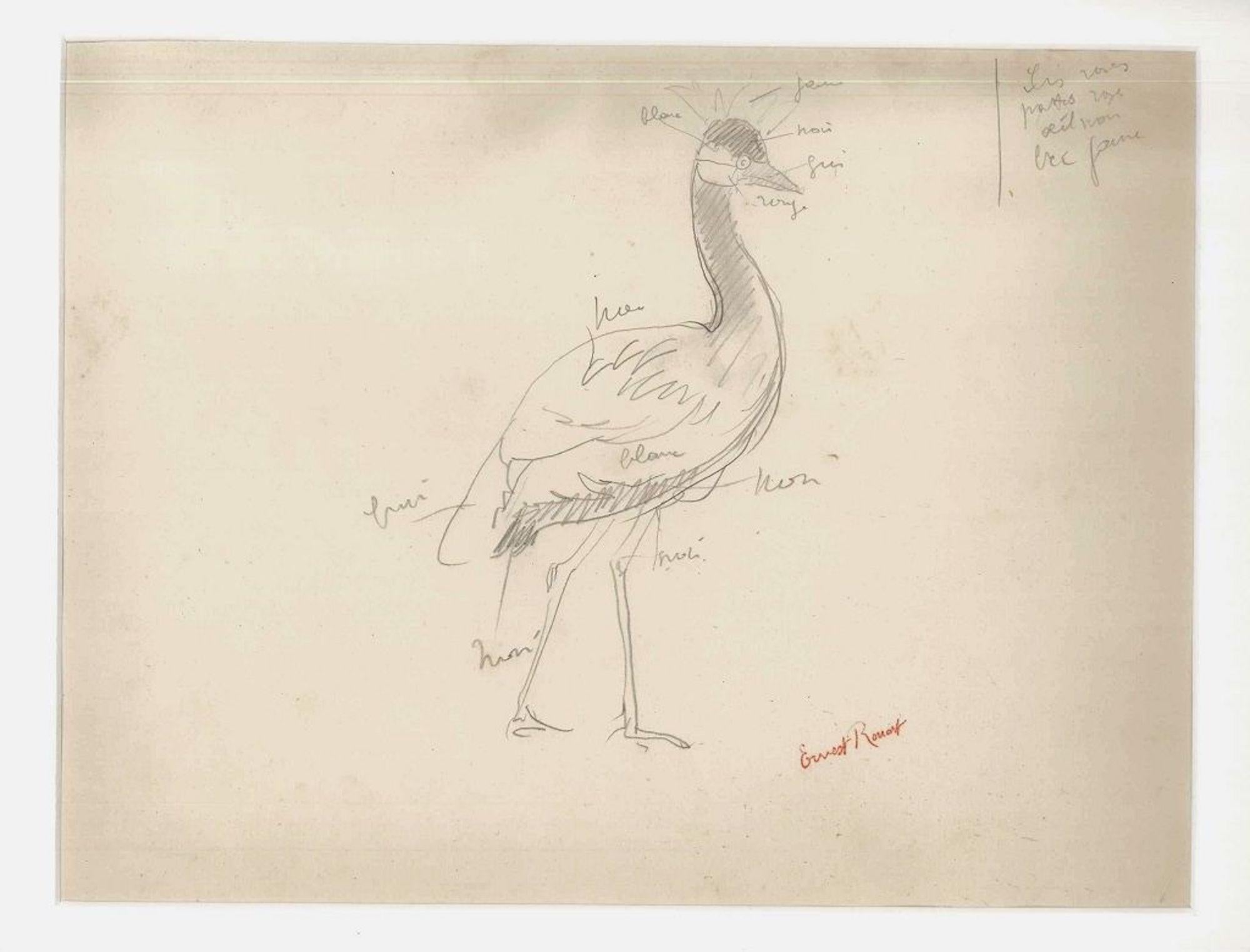 Ernest Rouart - Volatile - Original Pencil Drawing by Ernest Rouart ...