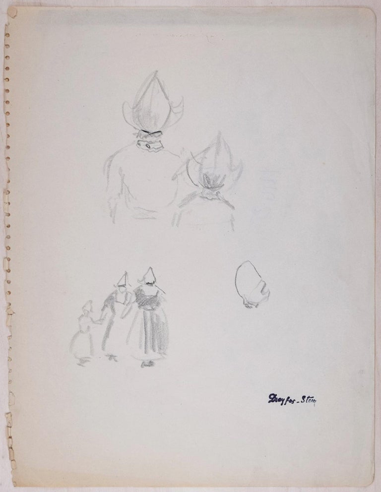 Jean Dreyfus-Stern - Northern Europe Typical Custumes-Pencil Drawing by ...