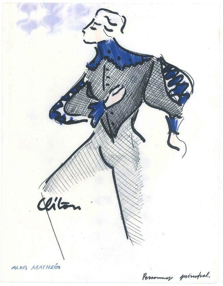 Alkis Matheos - Cliton - Original Penmark and Pencil on Paper by A ...