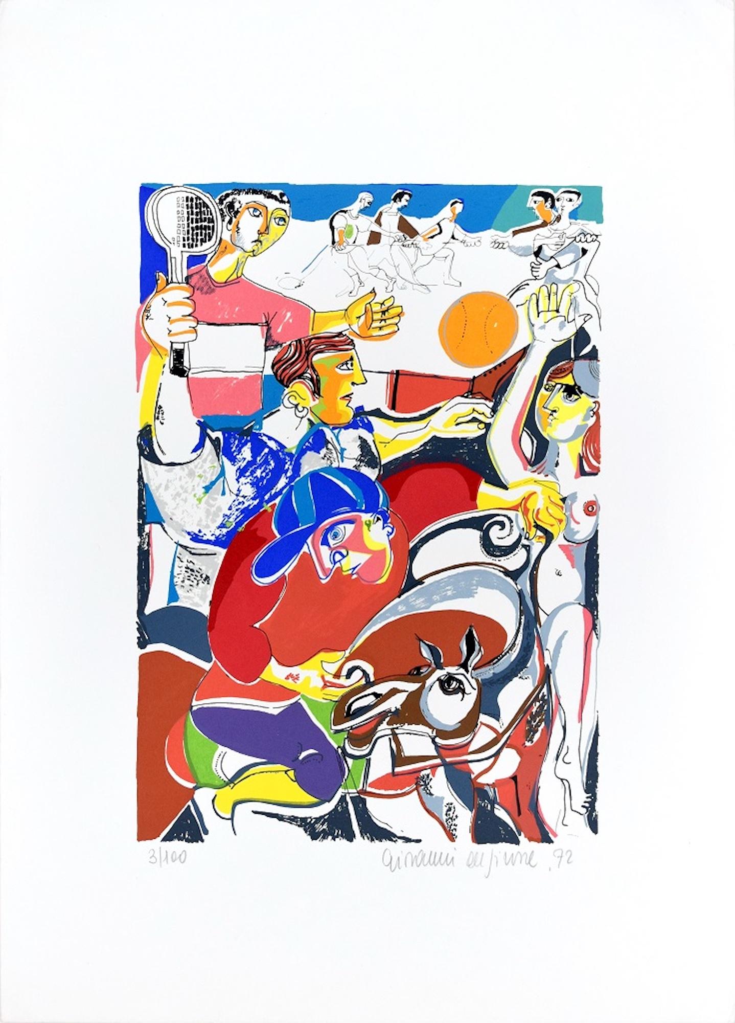 Giovanni De Simone - Il Motociclista (The Rider) - Original Lithograph ...