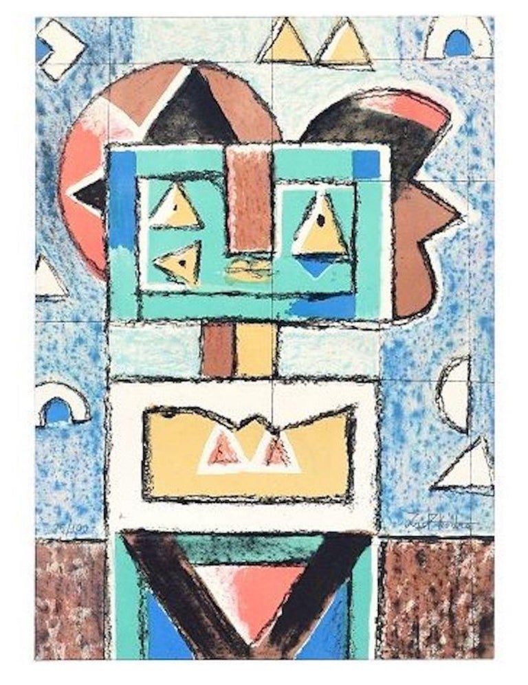Ibrahim Kodra - Robot - Original Lithograph by I. Kodra - 1975 at 1stDibs