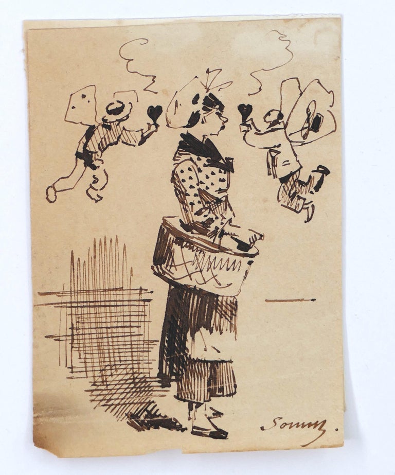 Henry Somm - Woman - Original Ink Drawing on Paper by H. Somm - Late ...