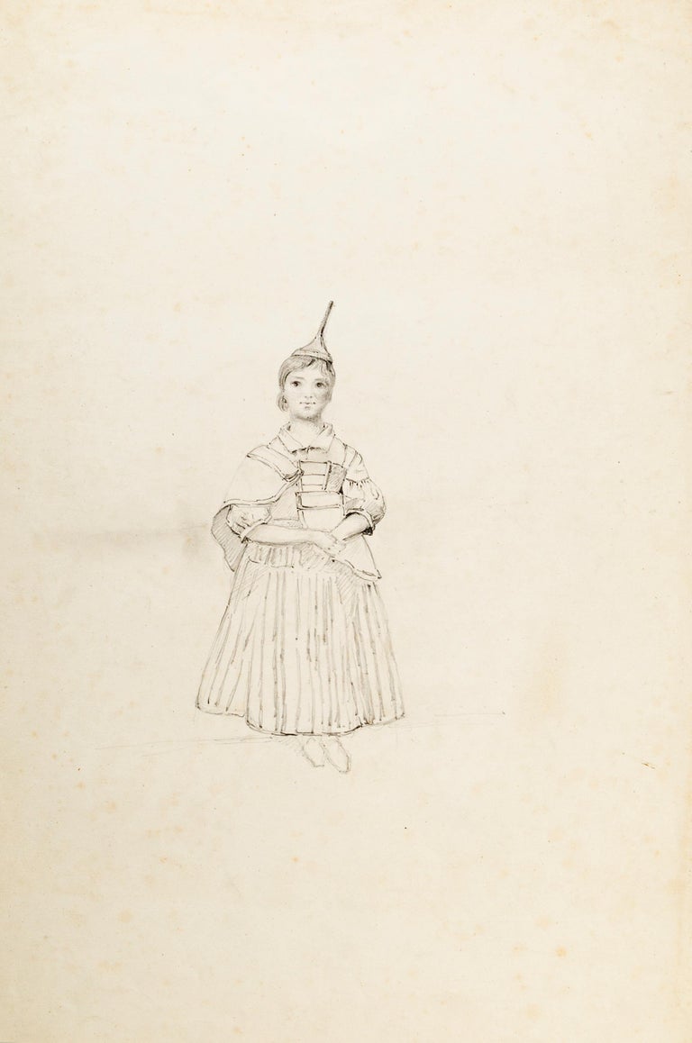 Unknown - Young Woman - China Ink Dawing on Paper - Early 20th Century ...