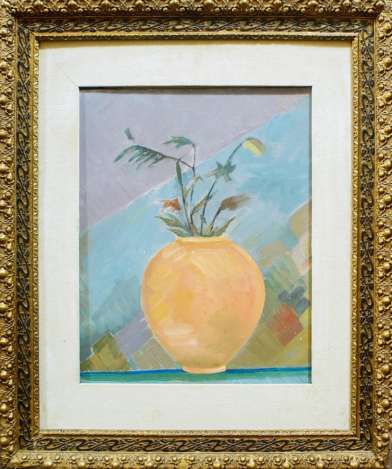 Roberto Melli - Amphora with Flowers - Original Oil on Canvas by R ...