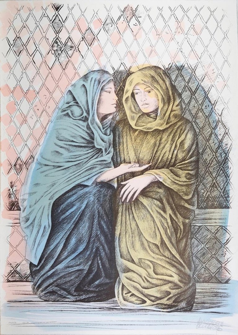 Andrea Quarto - The Offer - Original Hand-Colored Lithograph by A ...