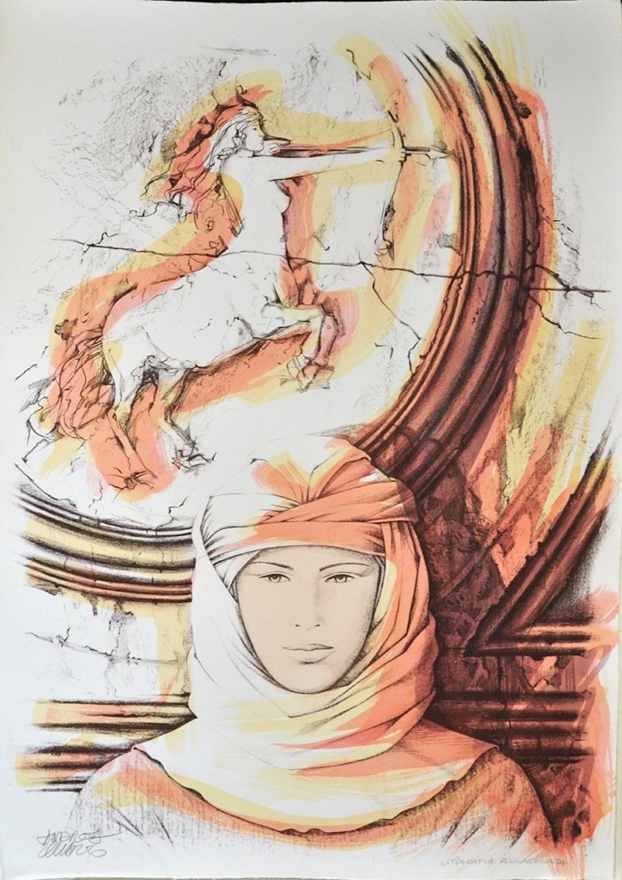 Giovanni De Simone - Il Motociclista (The Rider) - Original Lithograph ...