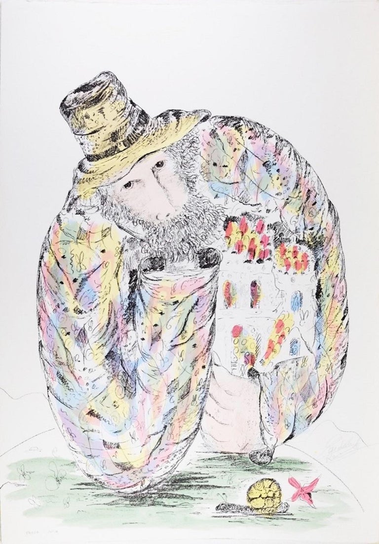Raimondo Cardelli - Thinking About My World - Lithograph by R. Cardelli ...