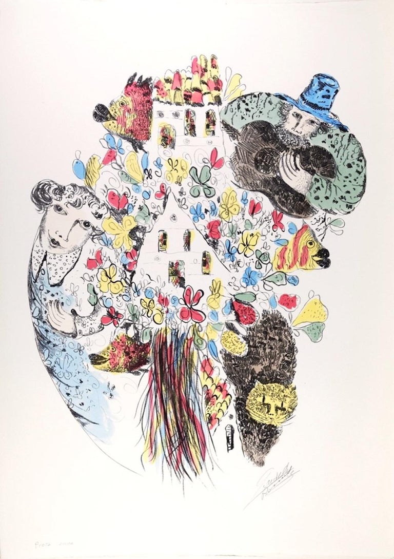 Raimondo Cardelli - Thinking About My World - Original Lithograph by R ...