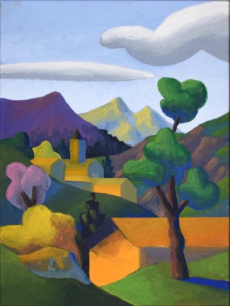 Salvatore "Salvo" Mangione - The Valley - Original Oil on Canvas by ...