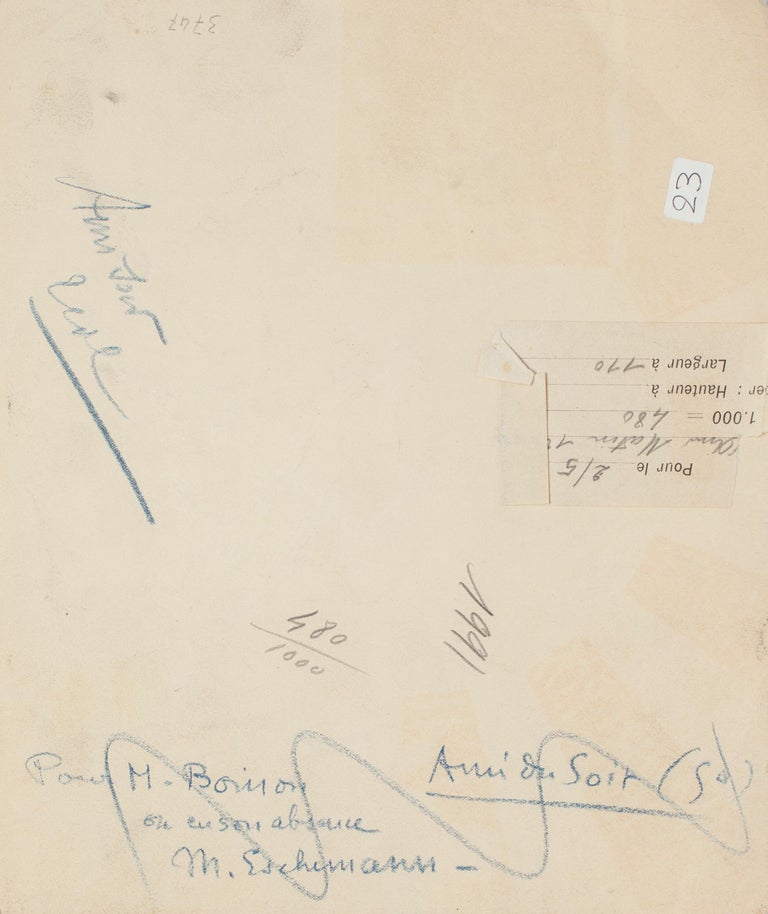 Emile Hugon - Study for Satyrical Characters - China Ink Drawing by E ...