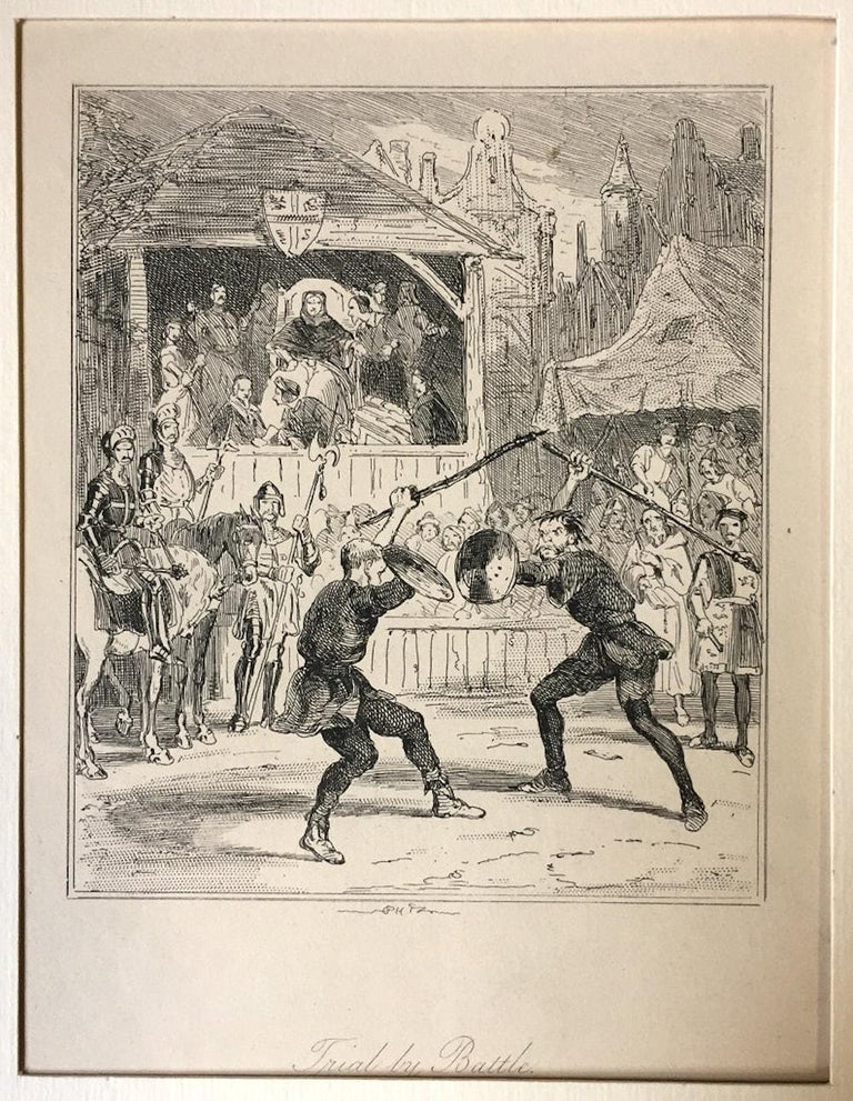 Browne Hablot Knight - Trial by Battle - Original Etching by PHIZ - Mid ...