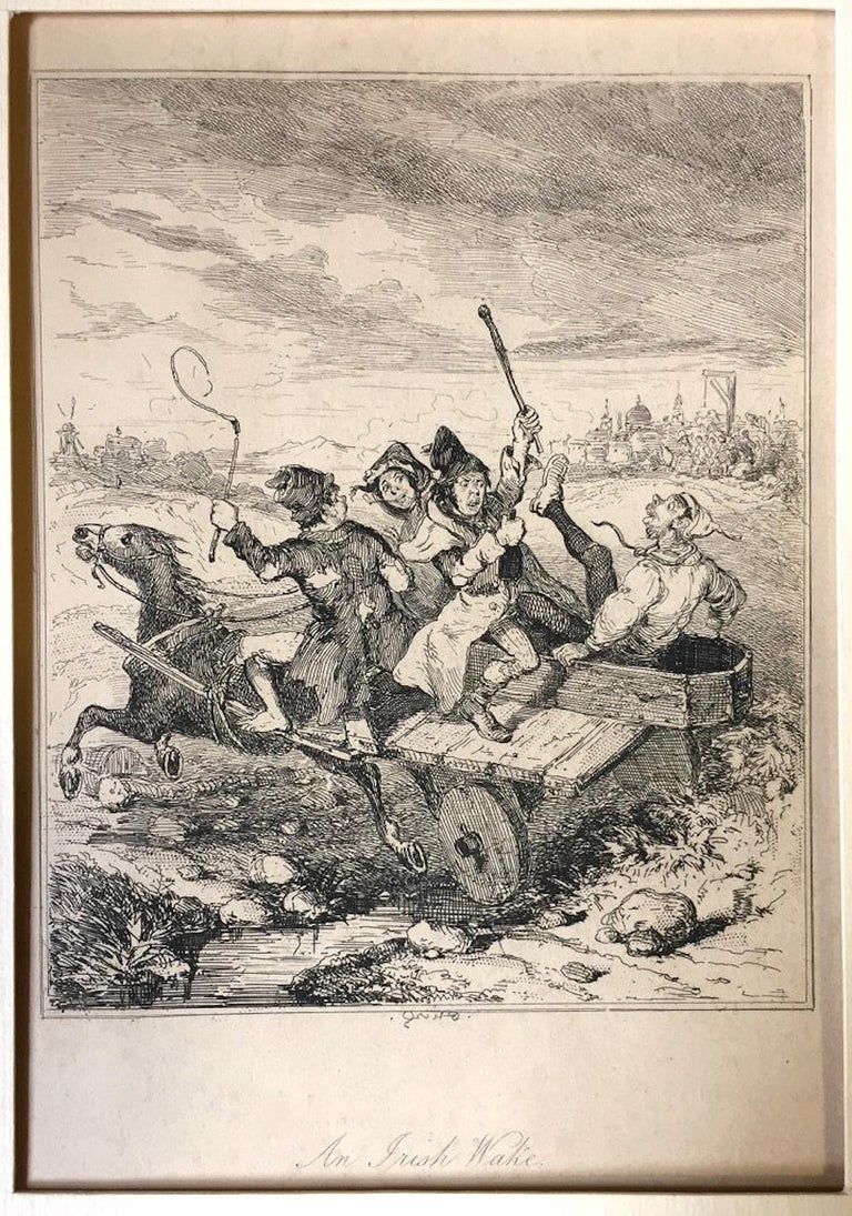 Browne Hablot Knight - An Irish Wake- Original Etching by PHIZ - Mid ...
