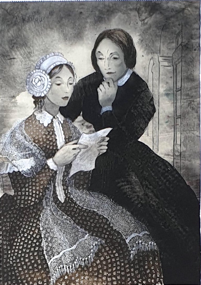 Erhard Klepper - The Letter - China Ink and Watercolor Drawing by E ...