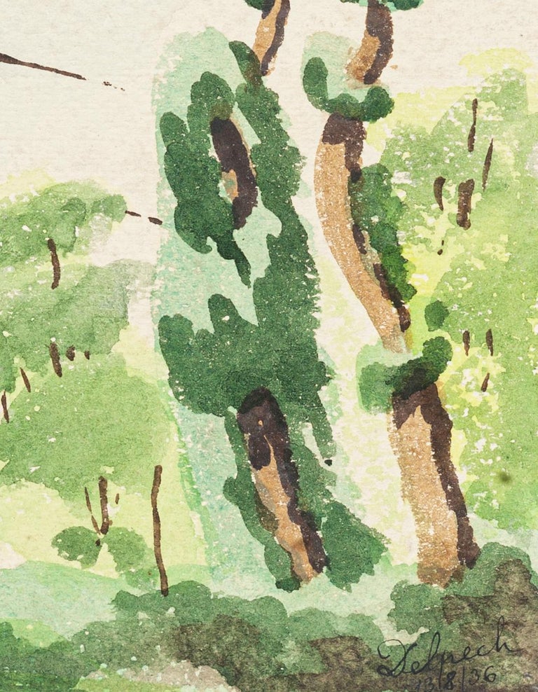 Jean Delpech - Paysage - Aquarelle sur papier de J.-R. Delpech - 1936 ...
