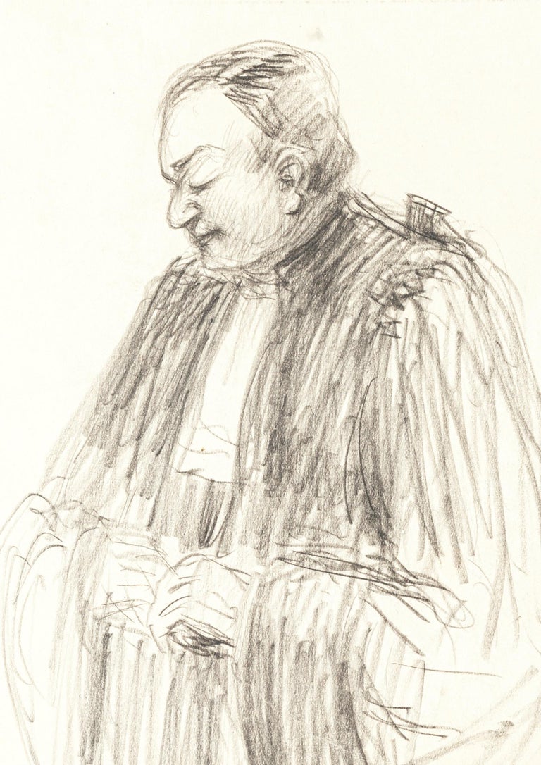 Unknown - Solicitor - Pencil Drawing - Mid 20th Century For Sale at 1stDibs