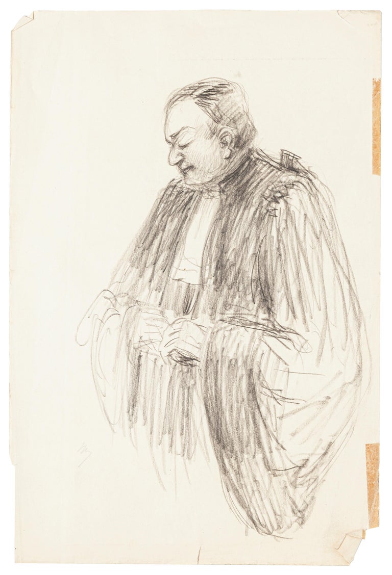 Unknown - Solicitor - Pencil Drawing - Mid 20th Century For Sale at 1stDibs