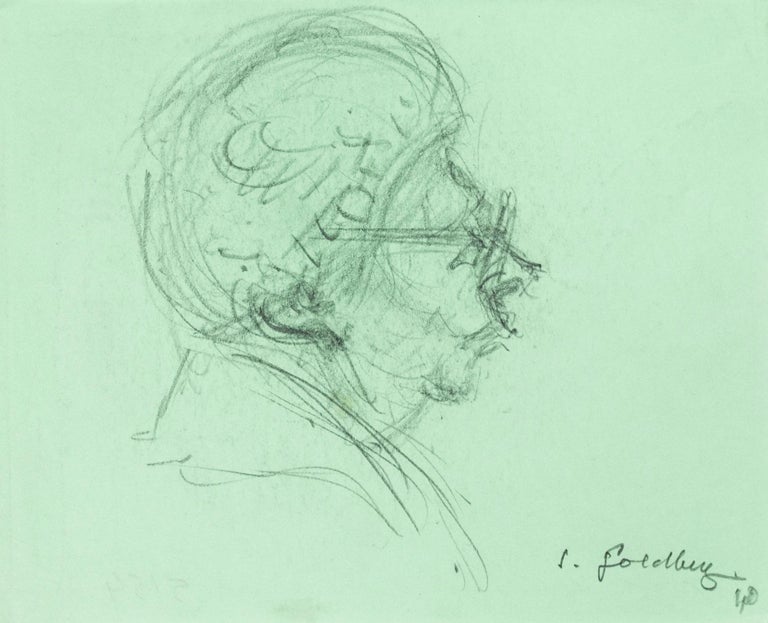 Simon Goldberg - Old Woman - Original Pencil Drawing by S. Goldberg ...
