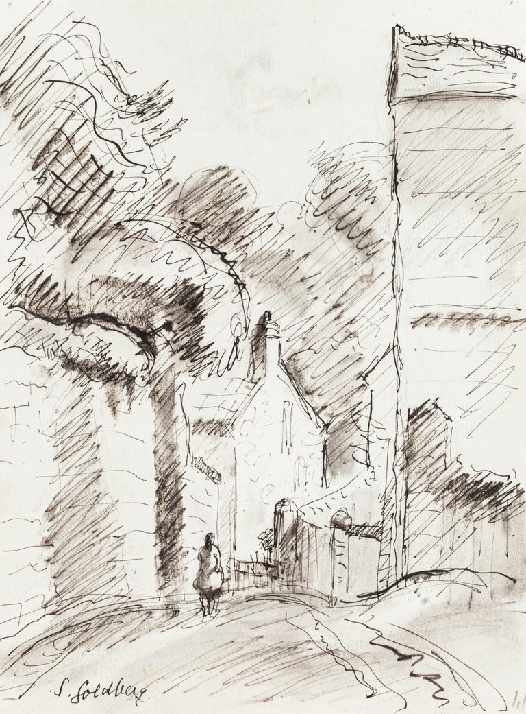 Simon Goldberg - Path - Pen Drawing by S. Goldberg - Mid 20th Century ...