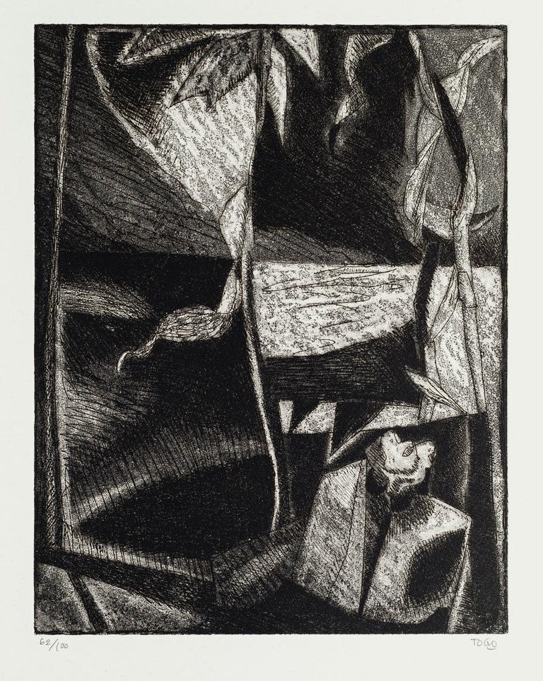 Togo - Composition - Original Etching by Togo - 20th Century For Sale ...