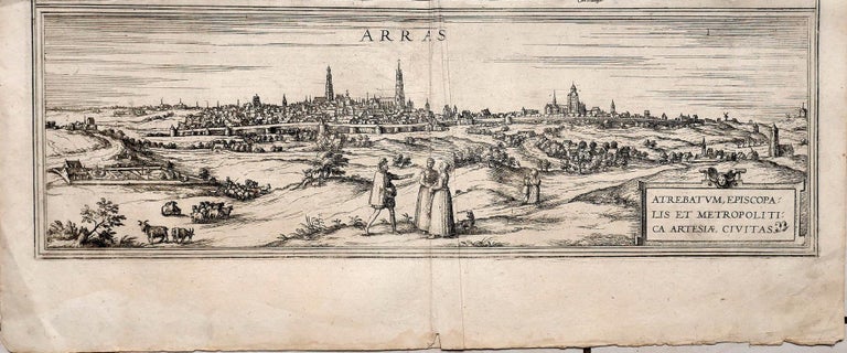 George Braun - Map of Arras - Etching by George Braun - Late 16th ...