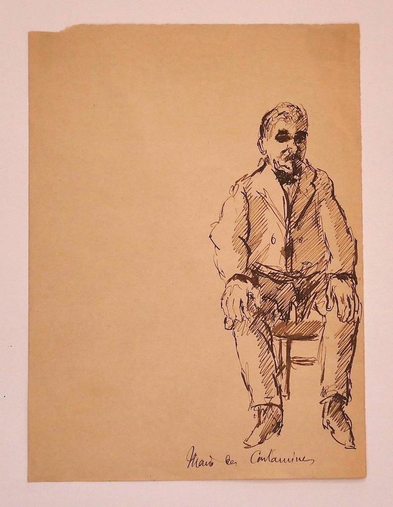 Unknown - Portrait - Original Ink Drawing on Paper - 1920s For Sale at ...