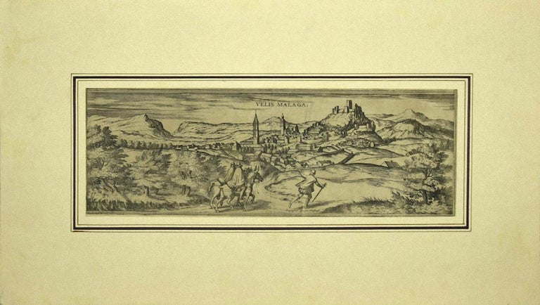 George Braun - Malaga - Etching on Paper by George Braun - Early 17th ...
