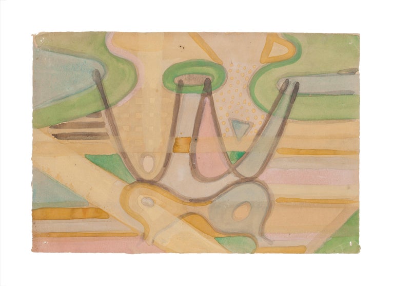 Jean Delpech - Surrealist Composition - Watercolor on Paper by J.-R ...