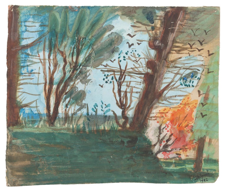 Jean Delpech - Paysage - Aquarelle originale sur papier de Jean Delpech ...
