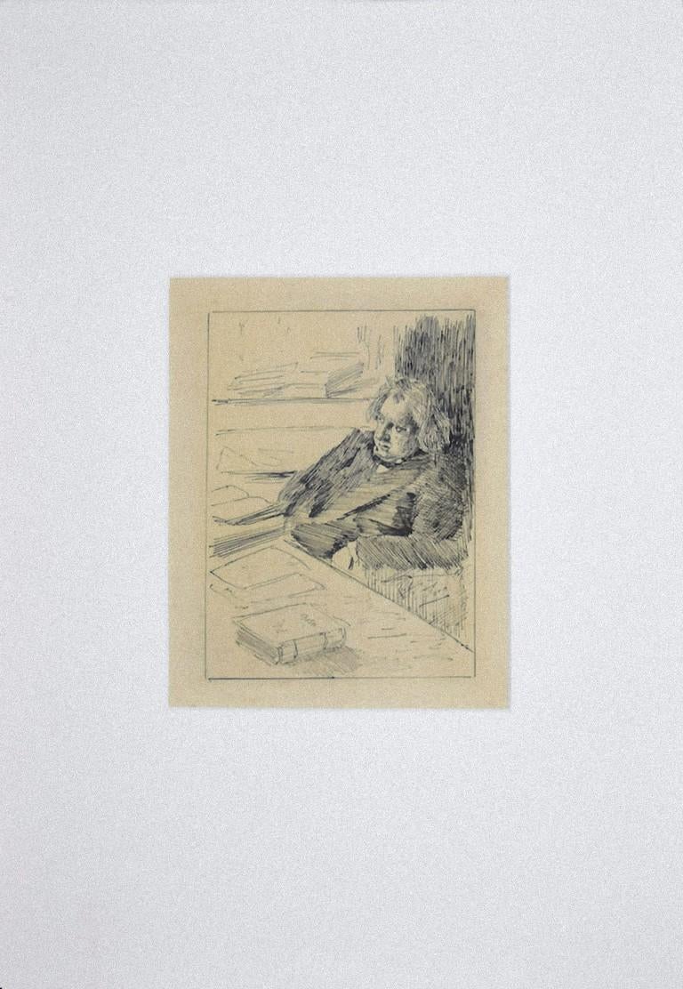 Anders Zorn - Portrait - Drawing in Pen on Paper by Anders Leonard Zorn ...