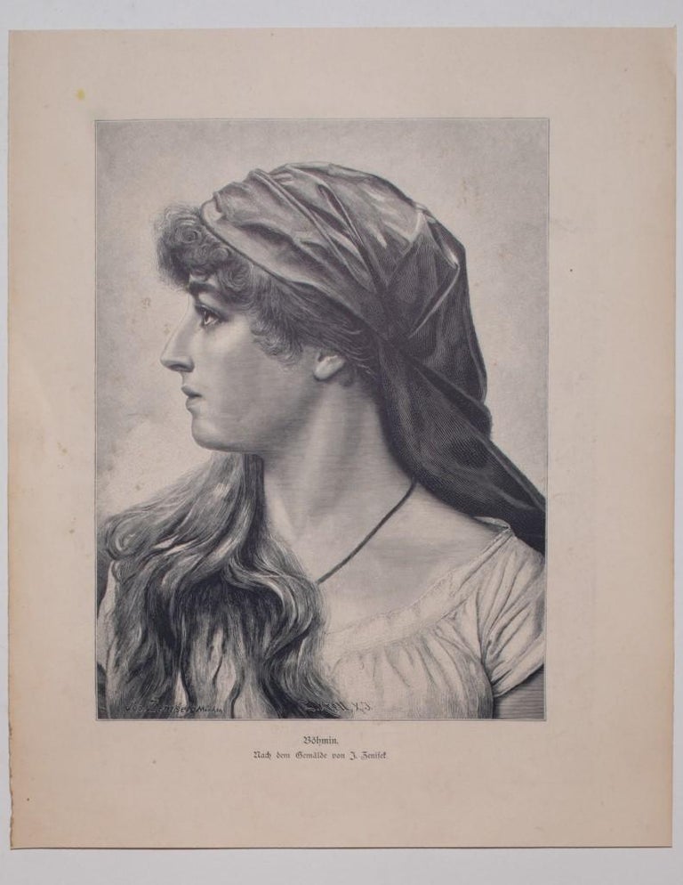 Frantisek Zenisek - Woman's Face - Original Zincography after Frantisek ...