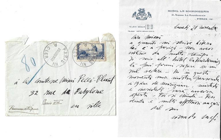 Corrado Cagli - Autograph Invitation Letter - 1938 For Sale at 1stDibs