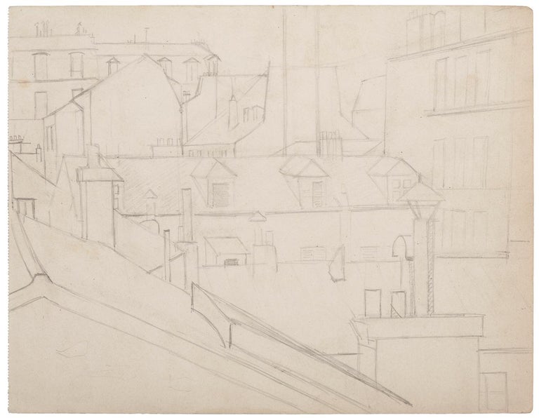 Unknown - Parisian Houses - Original Drawing in Pencil - 20th Century ...