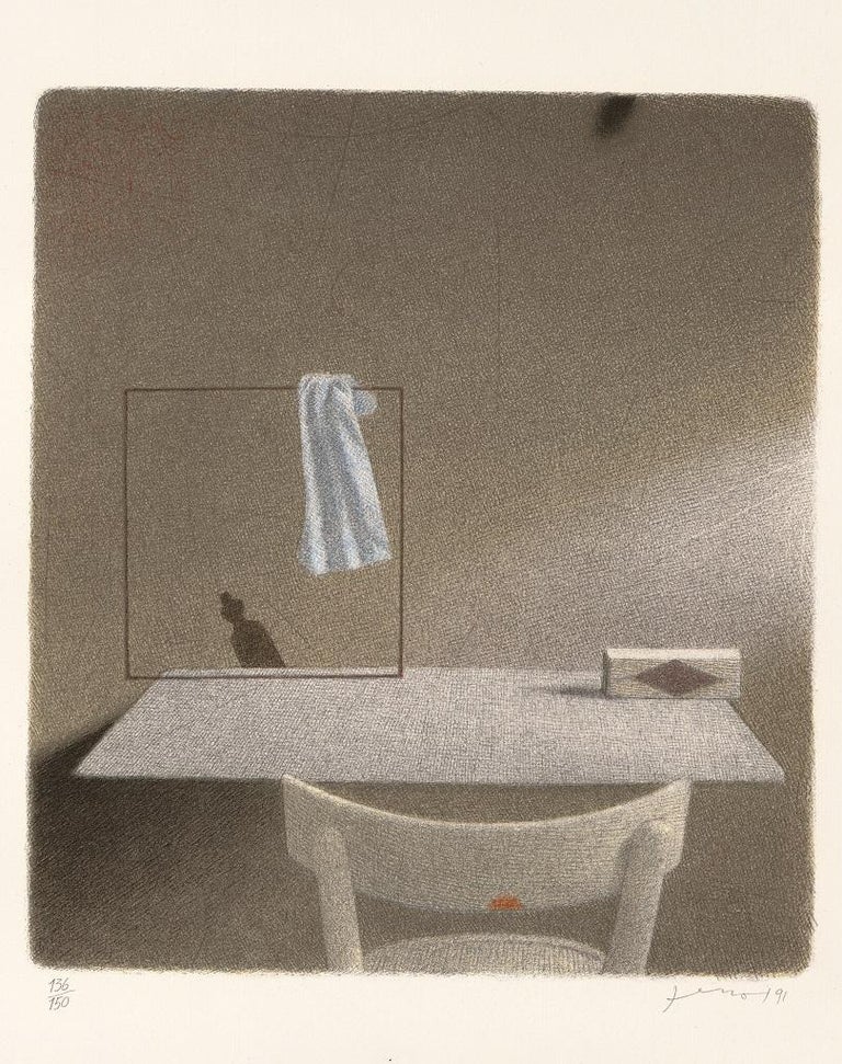 Gianfranco Ferroni - Chair and Square with a Rag - Original Lithograph ...