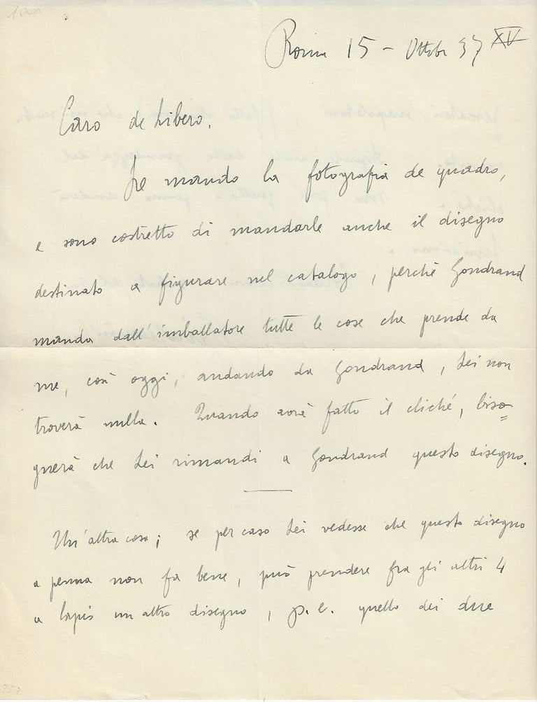 Gino Severini - A Pair of Autograph Letters by Gino Severini - 1937 For ...