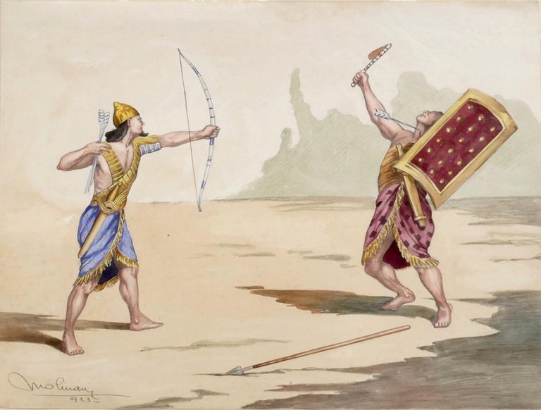 M. Molinari - Theatrical Scenography - Drawing by M. Molinari - 1923 ca ...